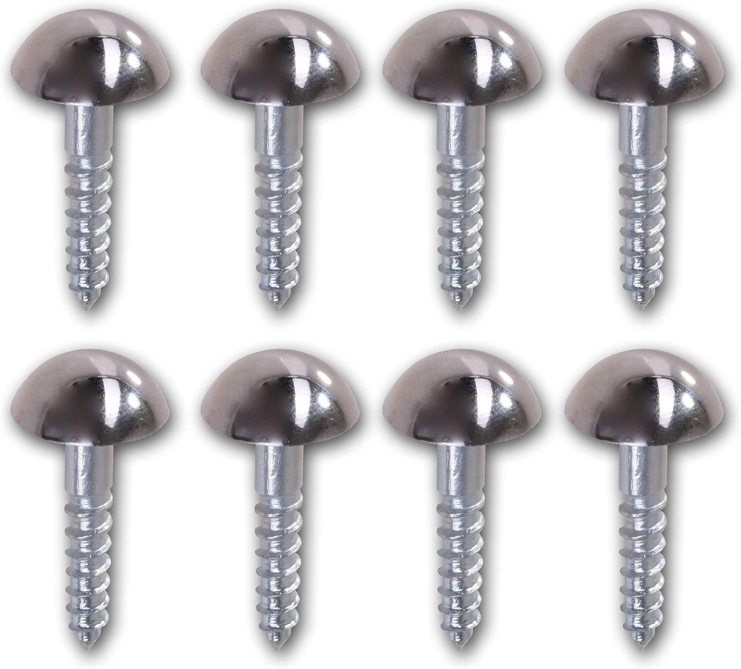 4 x Chrome mirror screws 1/8th 25mm metal dome head cap by Swish ...