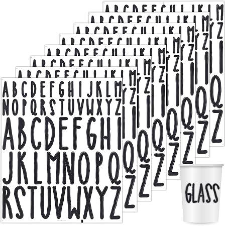 Amazon.com: 8pcs Black Letter Stickers 1 Inch 2 Inch Self Adhesive ...