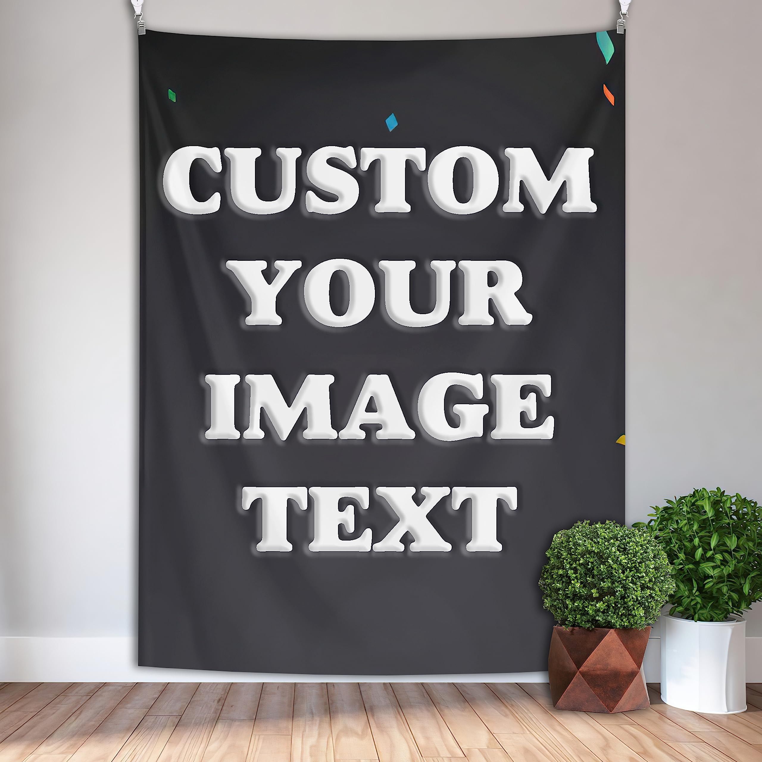Amazon.com: KHYOPQJ Custom Tapestry Upload Images/Text Customized ...