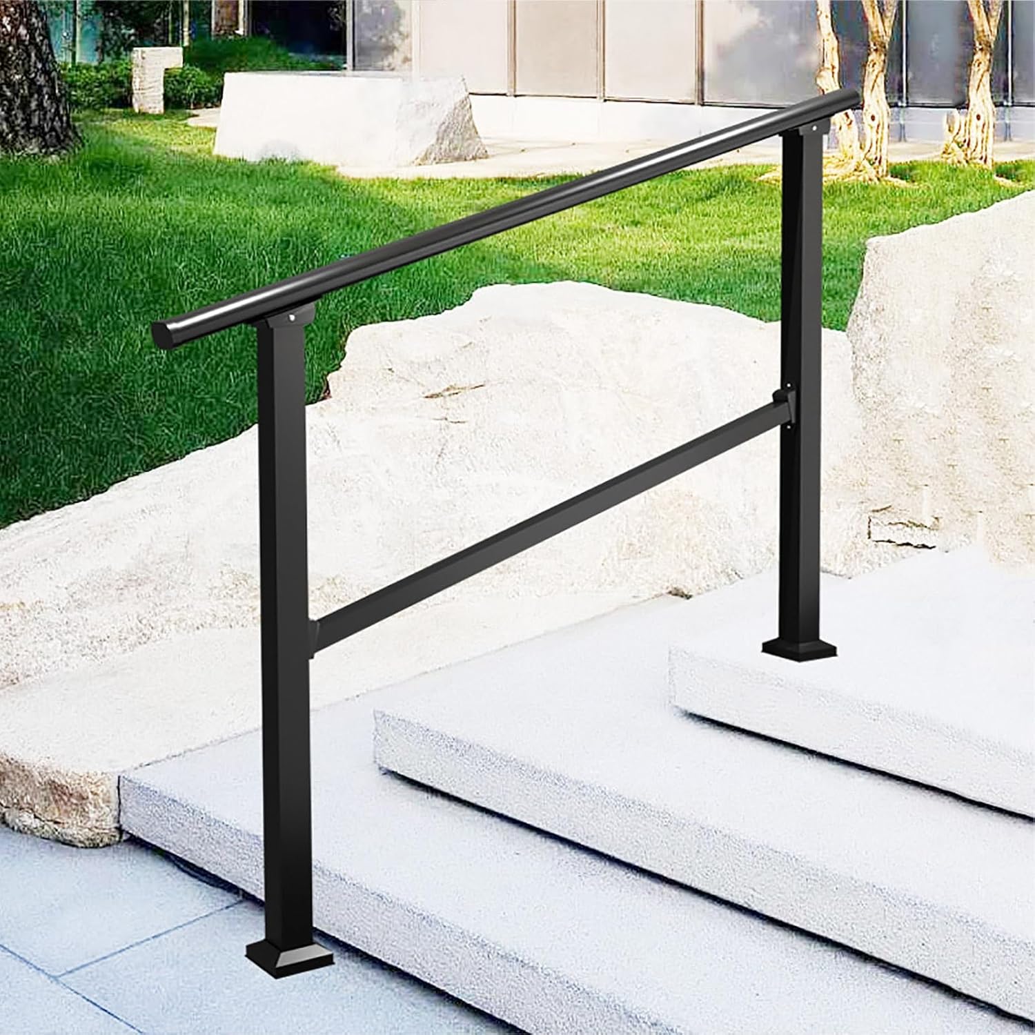 Galvanised Steel Adjustable Hand Rail for 2 or 4 Steps Outdoor Stair ...