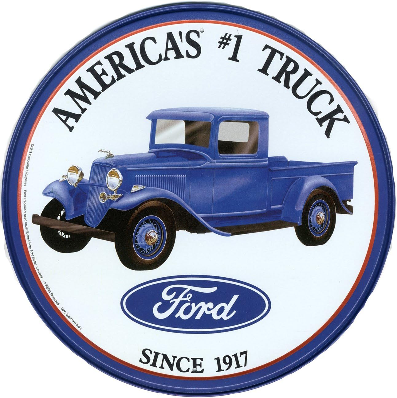 Amazon.com: Poster Discount TIN Sign Round Ford Trucks, 12x12 : Home ...