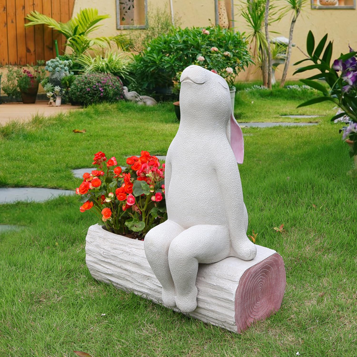 Amazon.com: Sprgarde Bunny Statue Garden Planter - Outdoor Statue Large ...