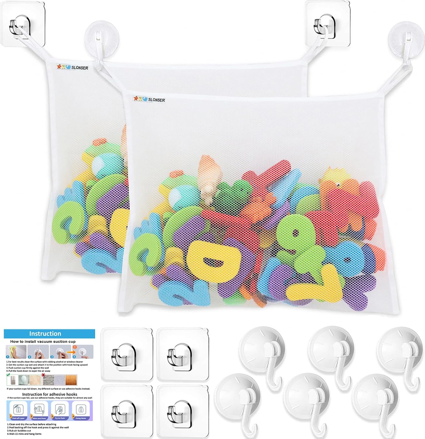 Amazon.com: Bath Toy Net for Tub – Large Bath Toy Storage, Mesh Bath ...