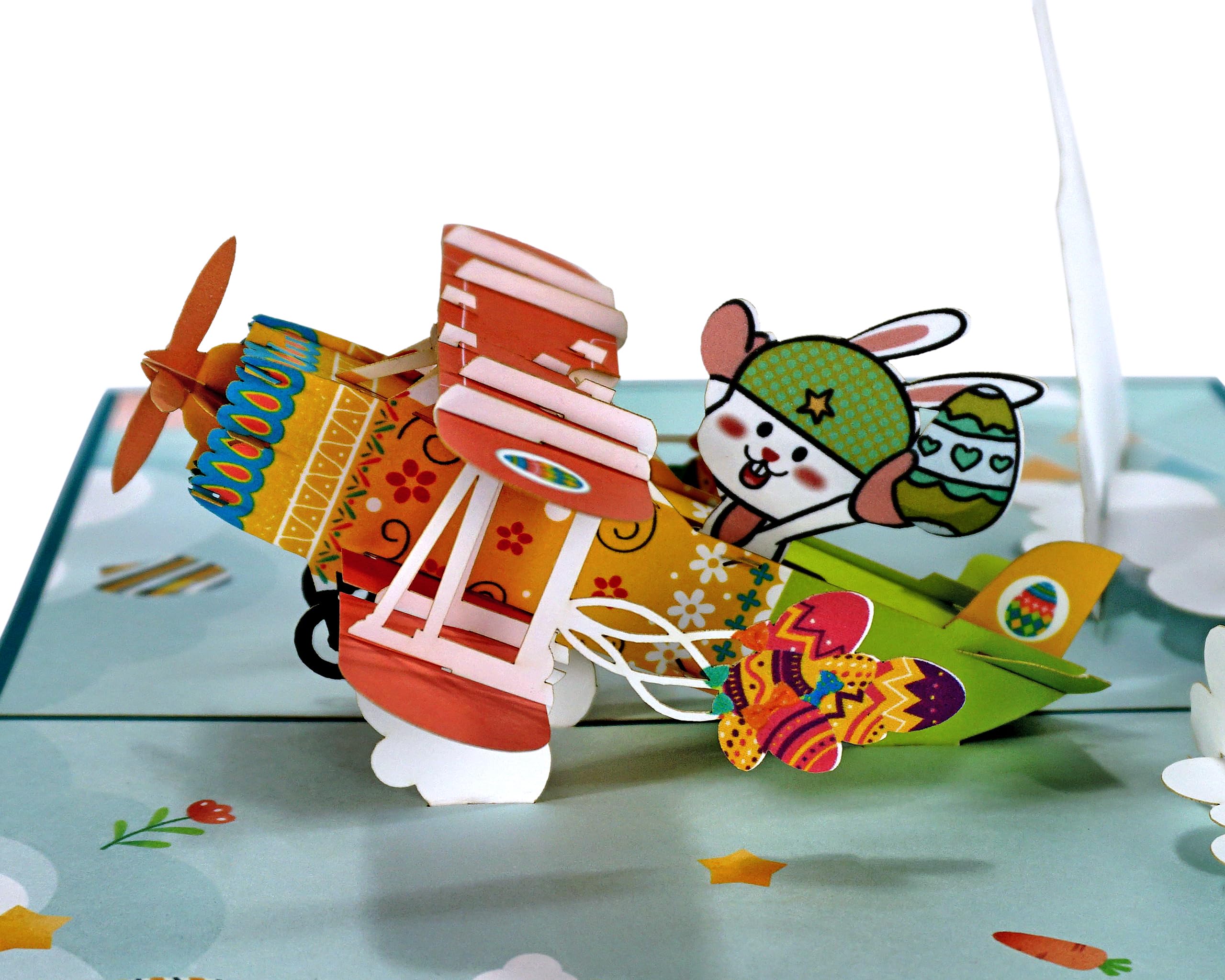 Amazon.com : Flying Meow Bunny Easter Airplane 3D Pop-Up Card ...