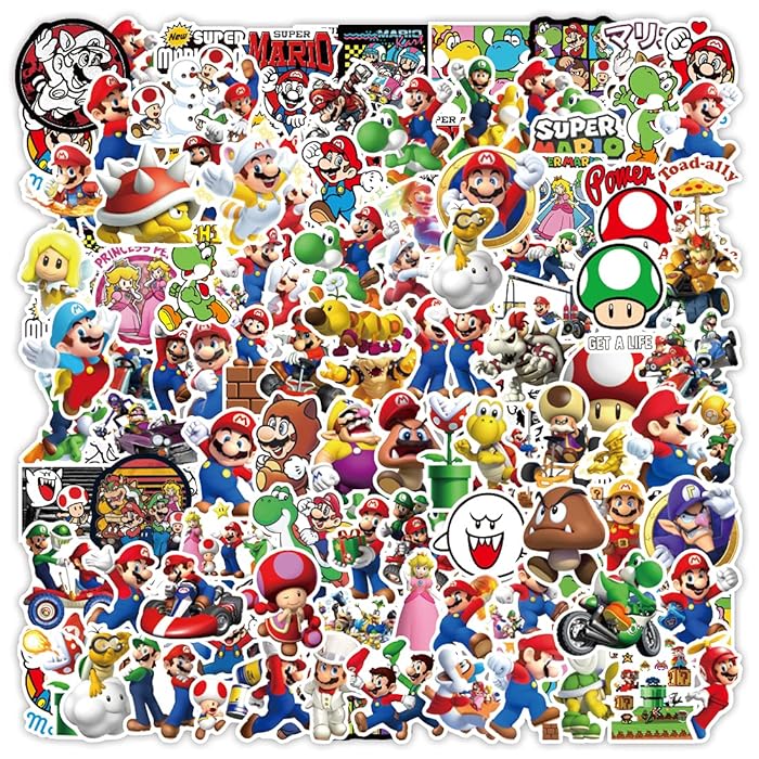 Buy Super Mario Stickers 100pcs Popular Game Anime Cartoon Stickers for ...