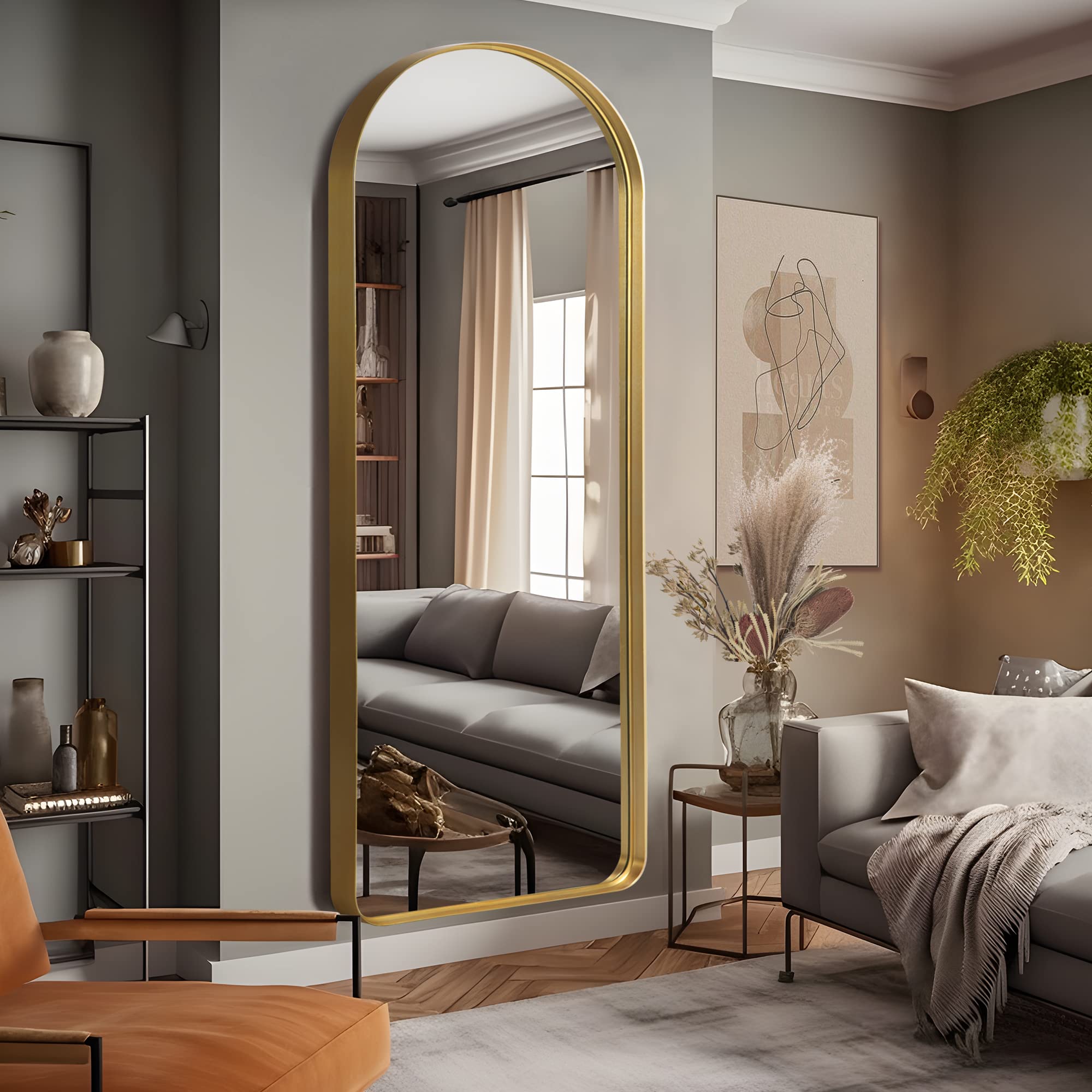 NicBex Arched 71x28 Inch Full Length Mirror, Full Body Mirror Dressing ...