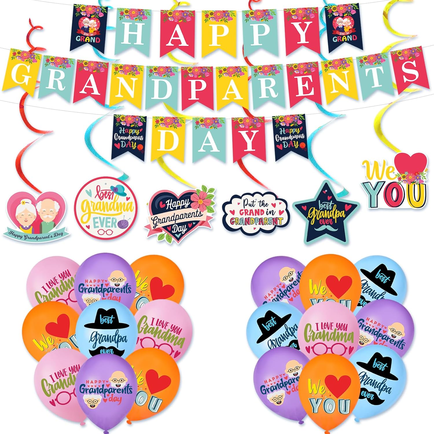 Amazon.com: Grandparents Day Party Decorations Set Include Happy ...