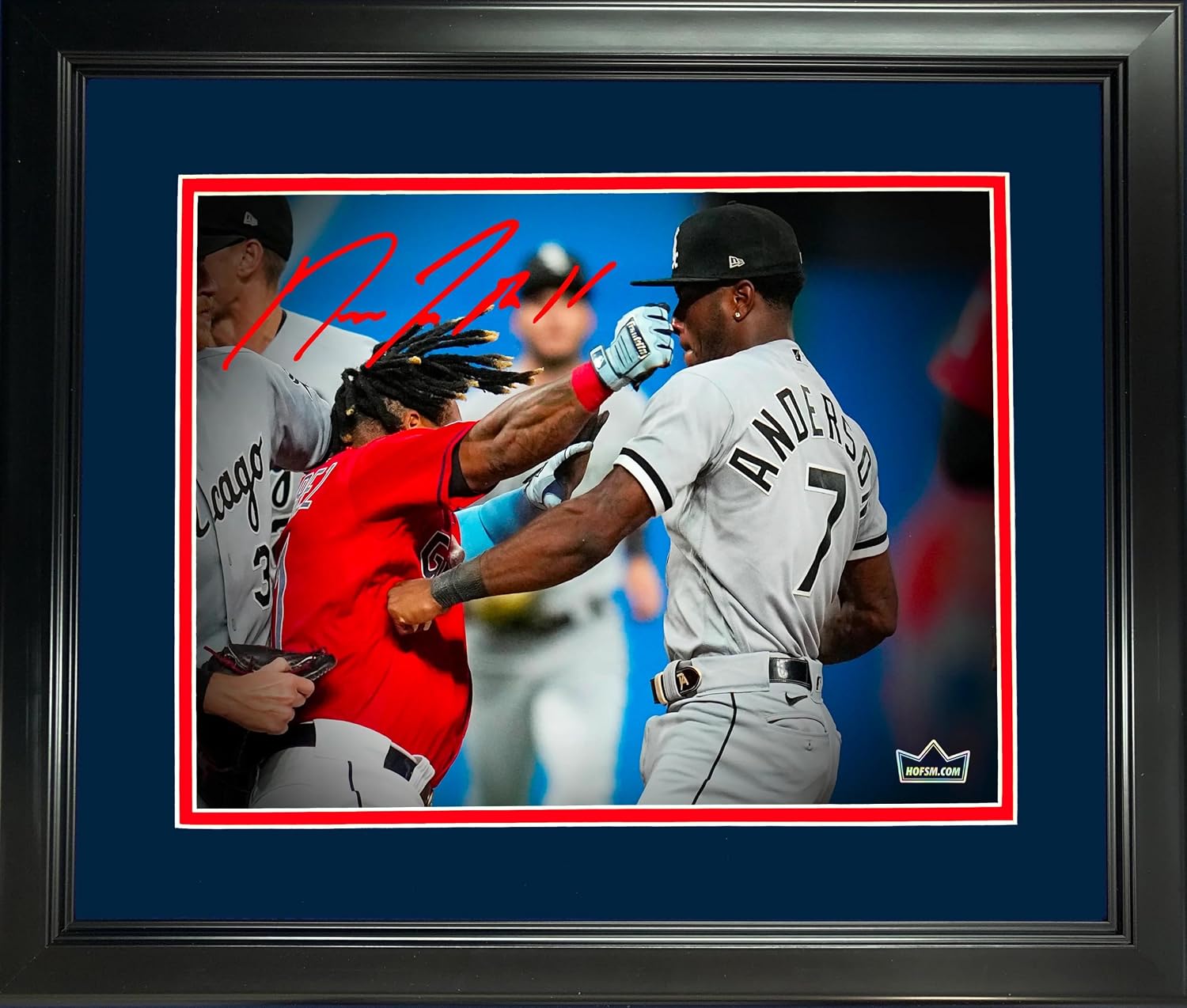 Framed Jose Ramirez vs Tim Anderson Fight Cleveland Guardians Facsimile ...