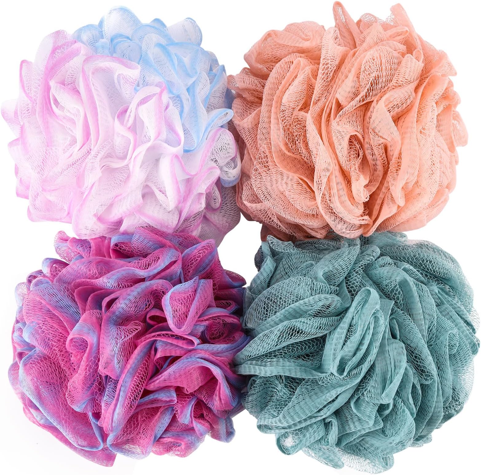 Amazon.com: Shower Loofah Bath Sponge 75g - 4 Pack Large Soft Nylon ...