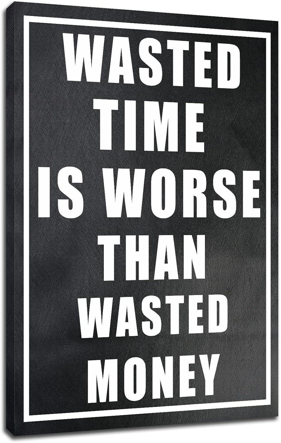 Amazon.com: Motivational Canvas Wall Art Time is Money Inspirational ...