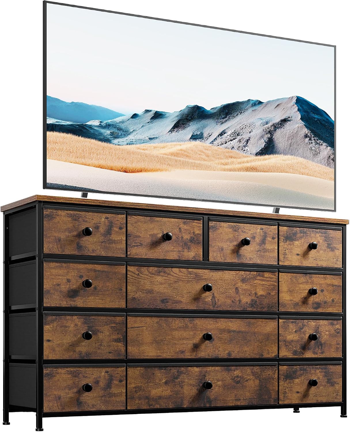 Amazon.com: Dresser TV Stand with 13 Fabric Dresser 45 Inch TV Stand ...