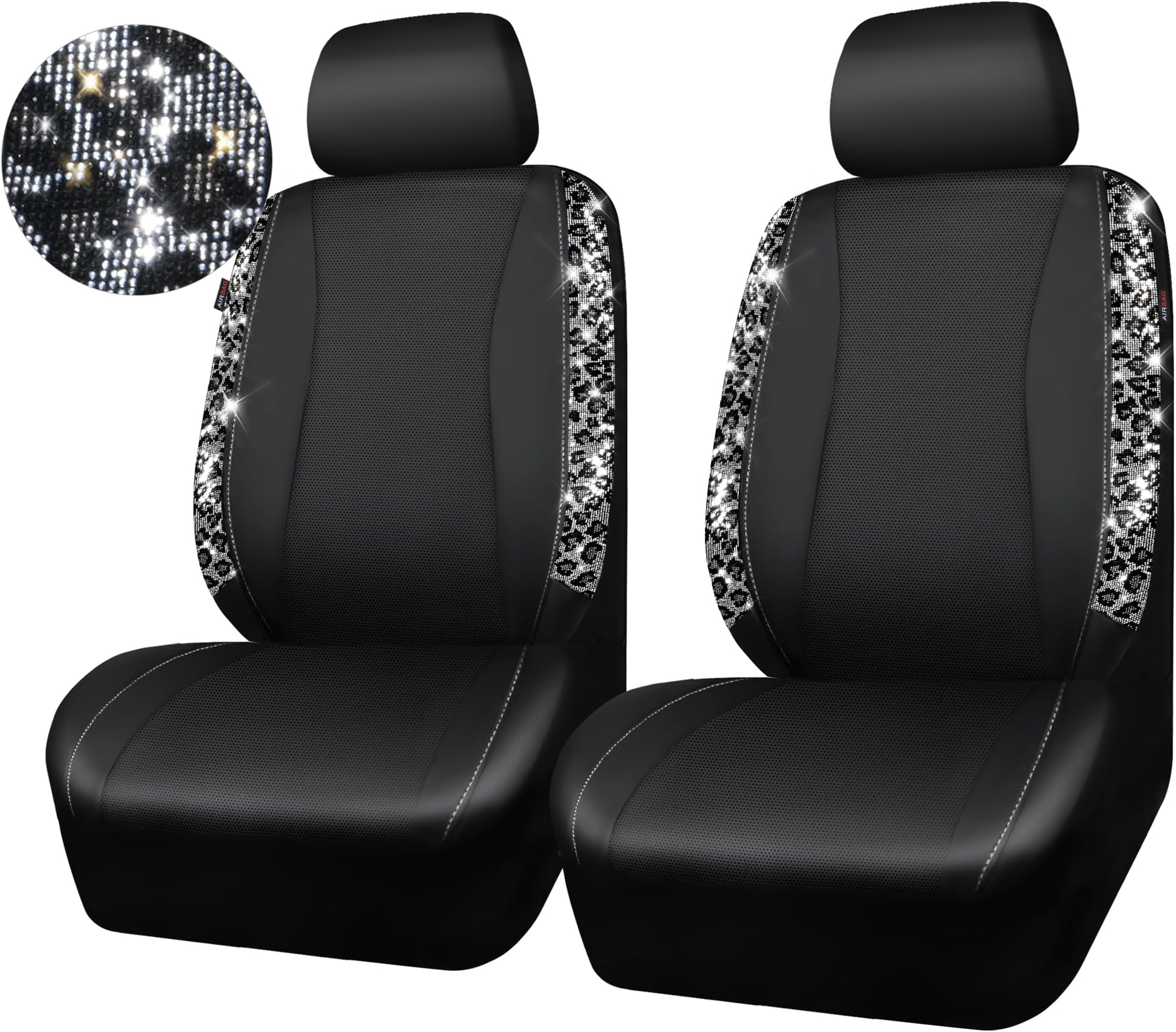 Amazon.com: STACTOM 2Pack Bling Car Seat Headrest Cover Elastic Auto ...