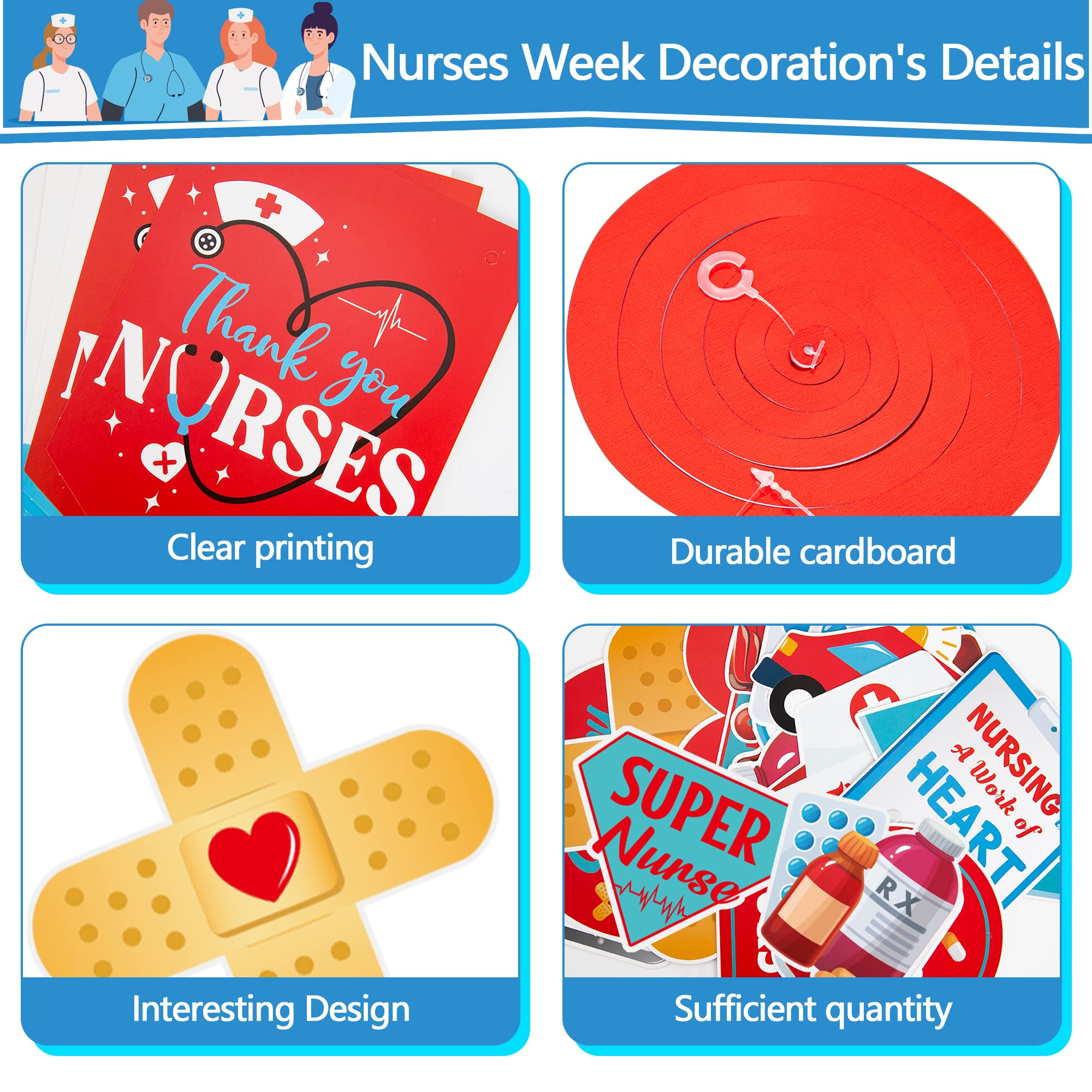 Snapklik.com : Nurses Week Decorations, THANK YOU NURSES Banner & 12PCS ...