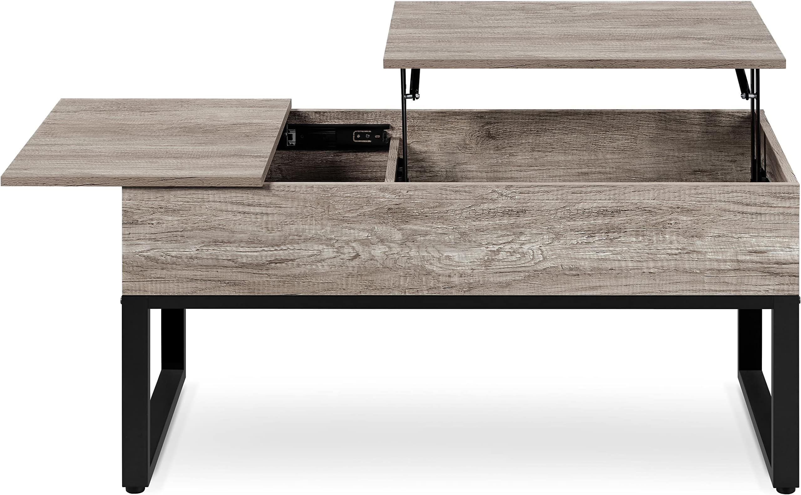 VASAGLE Salontafel, woonkamertafel met opklapbaar blad, opbergladen ...