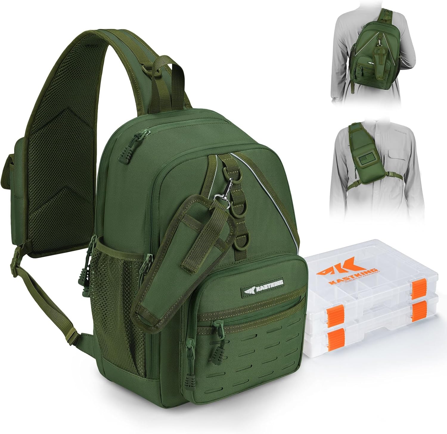 Amazon.com : KastKing Karryall Fishing Sling Tackle Bag with 2 Tackle ...