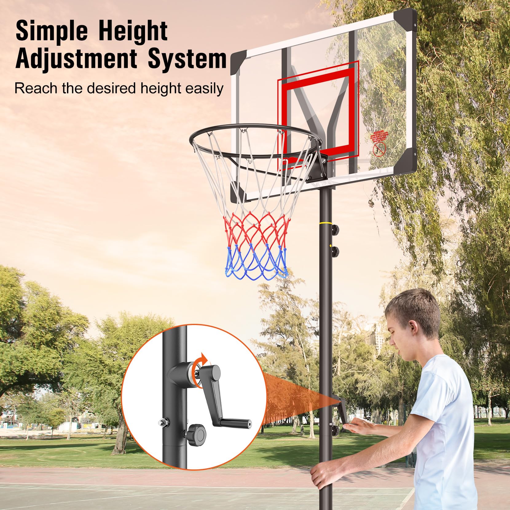 Snapklik.com : Yohood Kids Basketball Hoop Outdoor 8.53ft Adjustable ...
