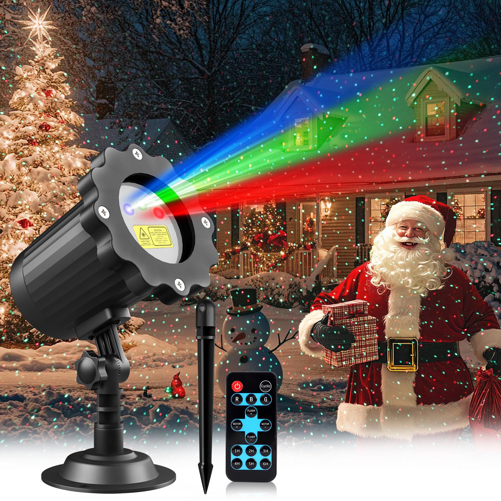 Amazon.com: Laser Christmas Projector Lights Outdoor,12 Effect Moving ...