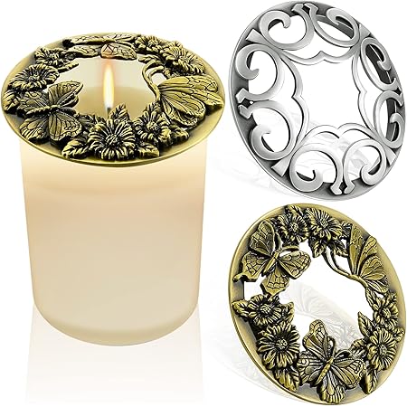 Amazon.com: 2 Pieces Candle Toppers Scented Candles Cover Leaf Pine ...