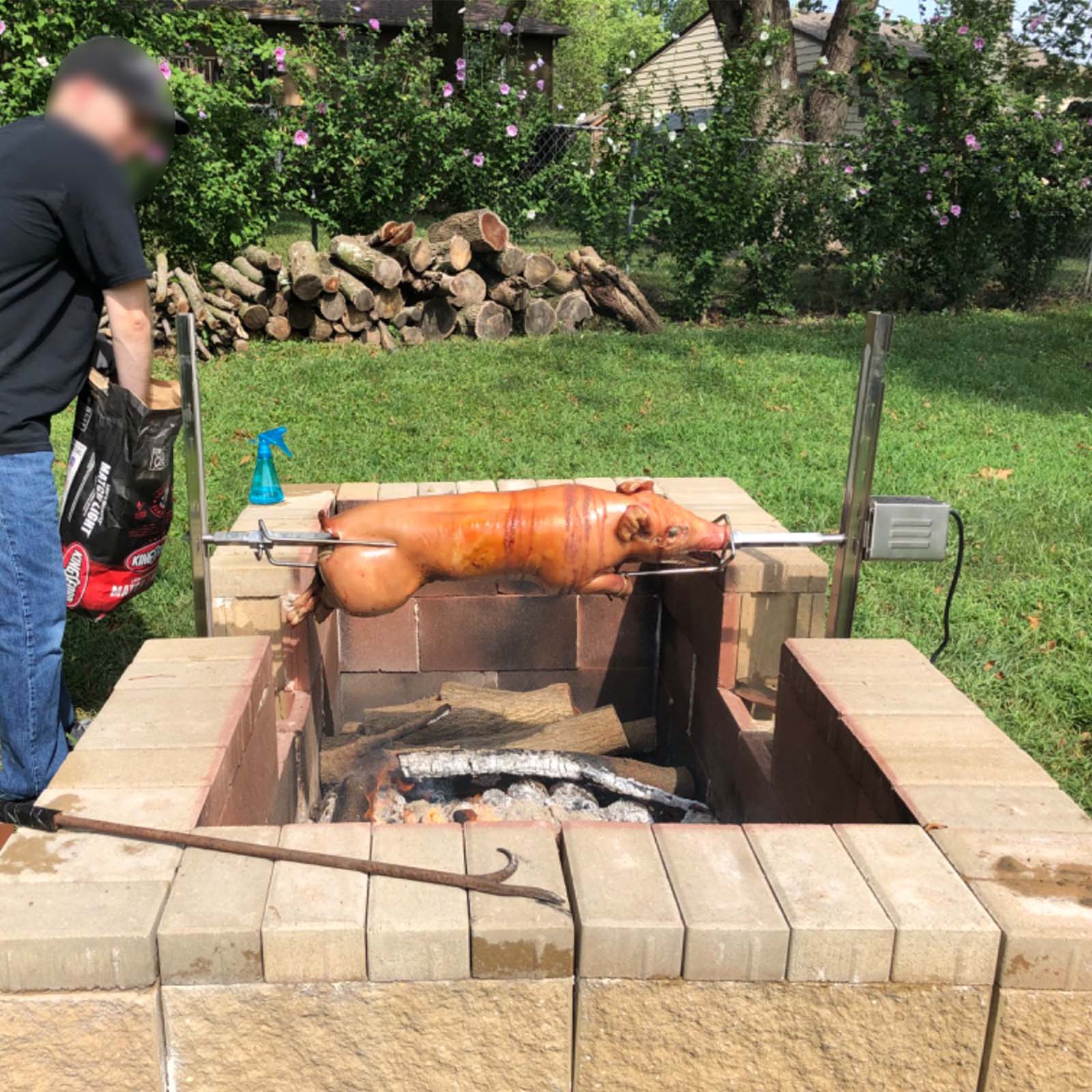 Cinder Block Pig Roaster