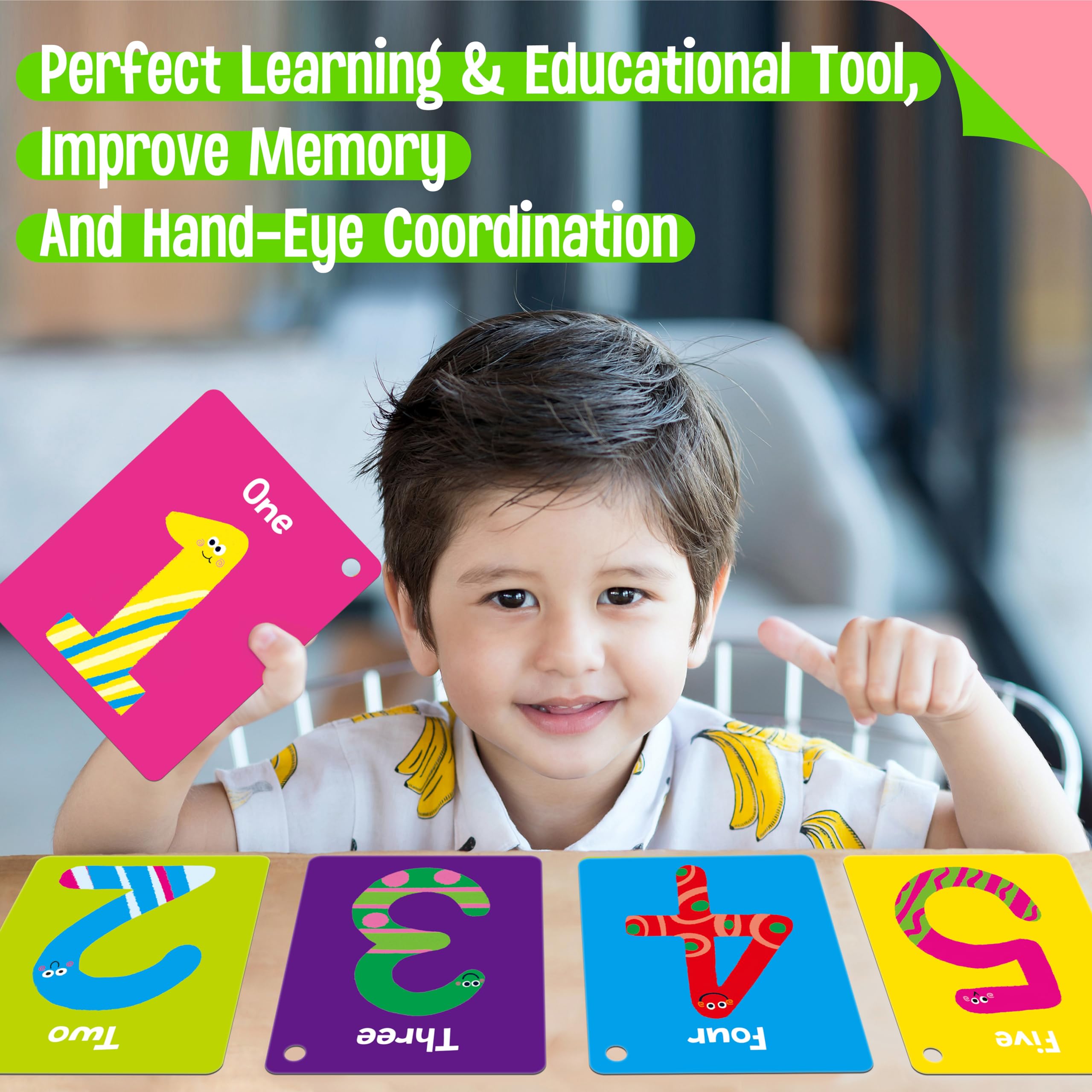 Snapklik.com : 51 PCS Number Flashcards, 0-50 Double Sided Printed Cards