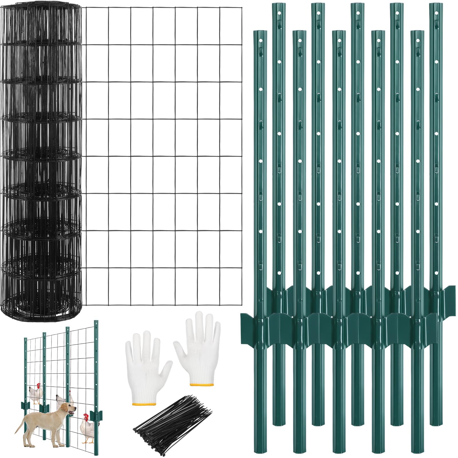 Snapklik.com : MorningRo 10 Pack 3Ft Metal Fence Posts Metal Fence ...