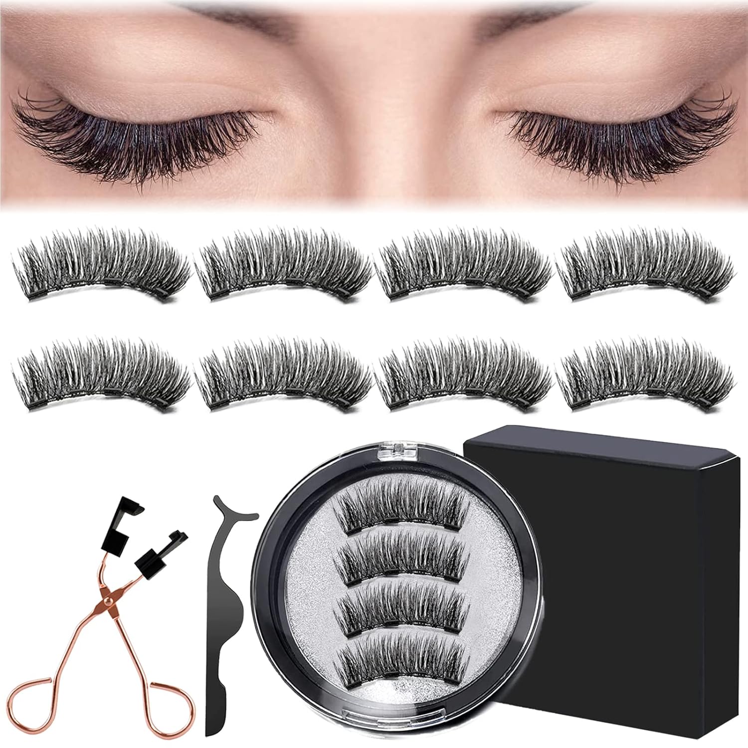 Magnetische Wimpern Magnetwimperm 8pcs Magnetic Eyelashes Anime Lashes ...