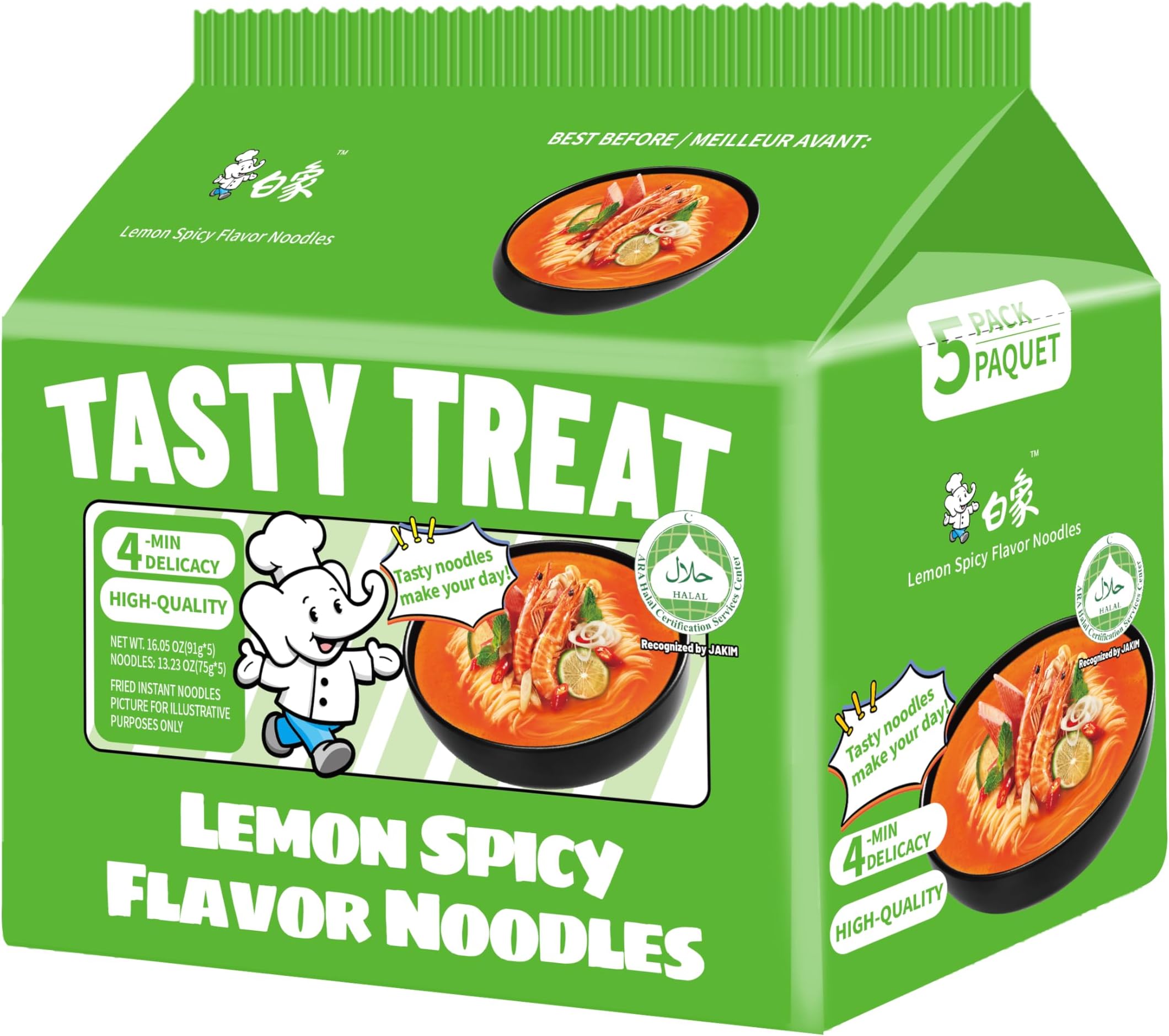 Amazon.com : BaiXiang Lemon Spicy Flavor Ramen, Lemon Spicy Flavor ...