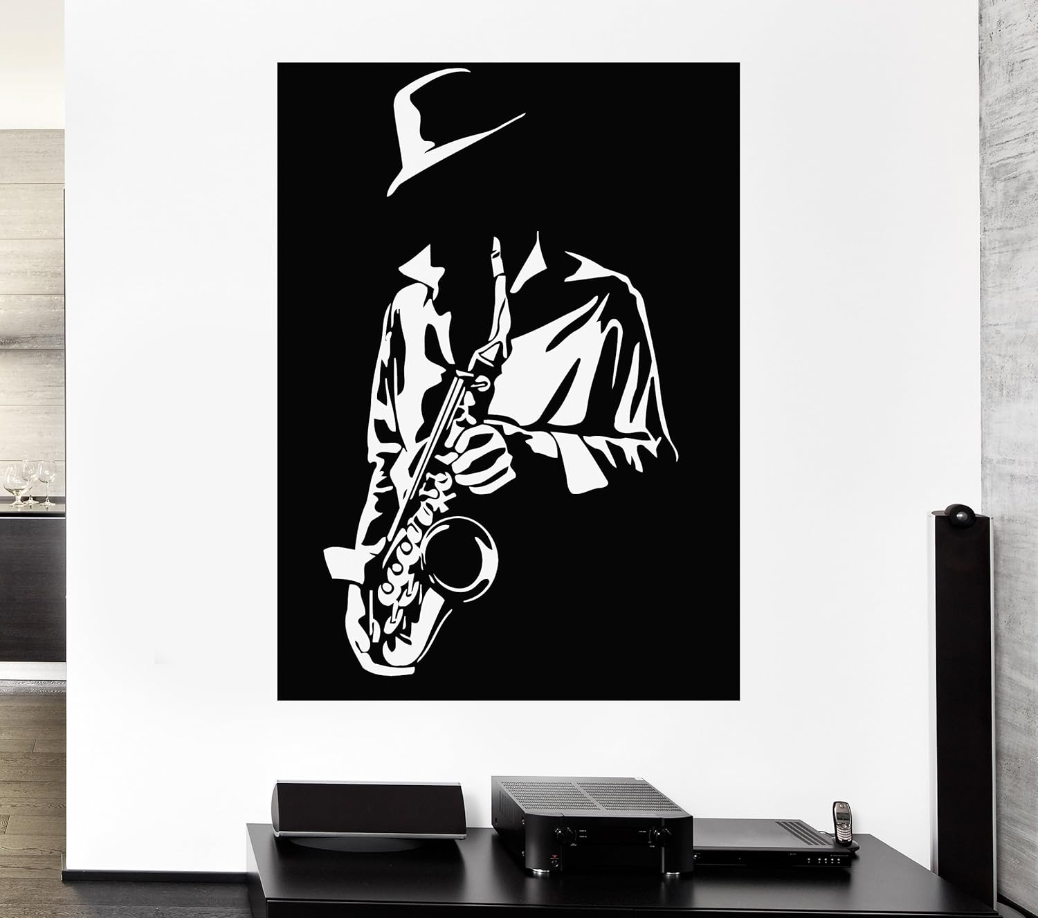Amazon.com: Wall Stickers Vinyl Decal Jazz Blues Music Saxophone Music ...