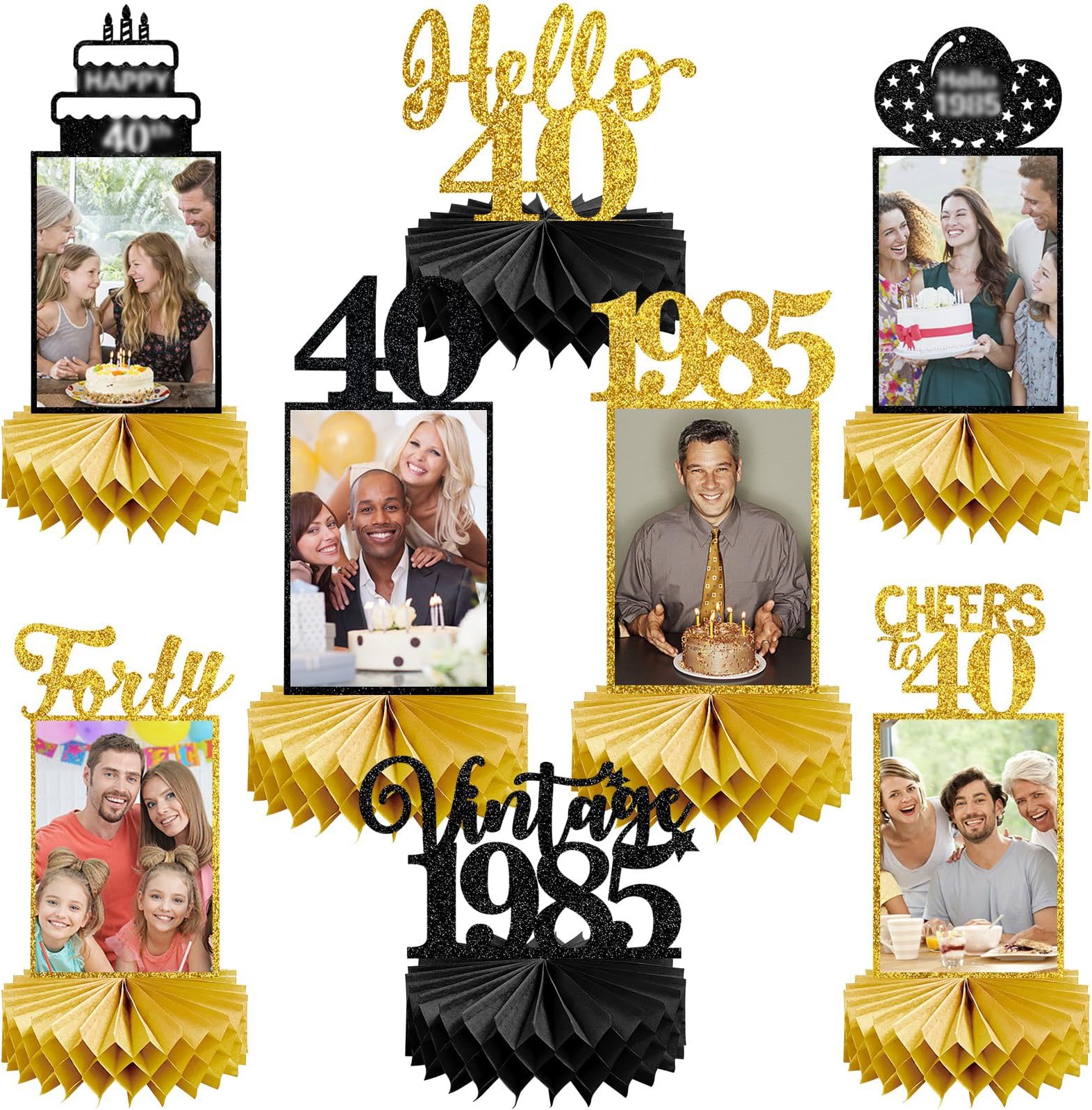 Amazon.com: 10PCS 40th Birthday Decorations Centerpieces for Table ...