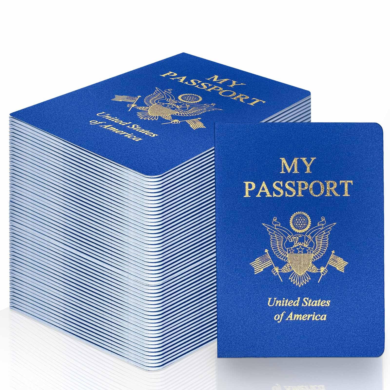 XIISVINT 100 Pcs Blank Passport Notebook Blue Passport Book Fake ...