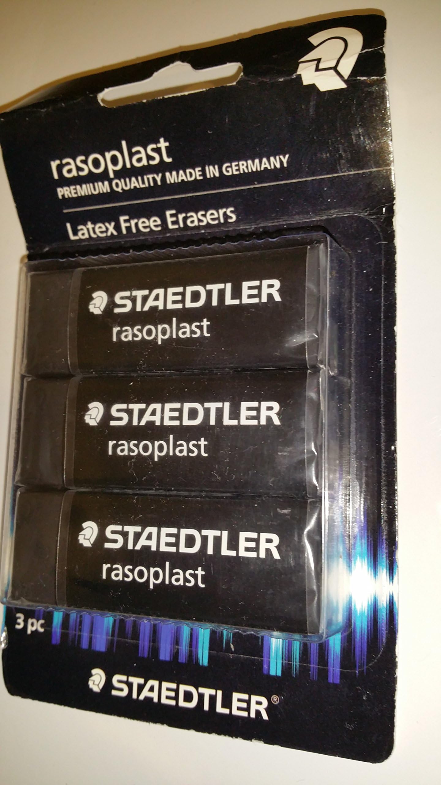 Amazon.com : STAEDTLER RASOPLAST BLACK PLASTIC RUBBER ERASER [PACK of 3 ...