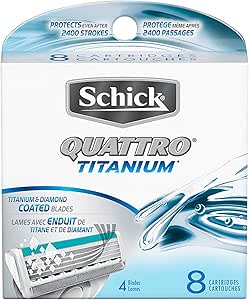 Schick Quattro Titanium Razor Blade Refills for Men - 8 Count : Amazon ...