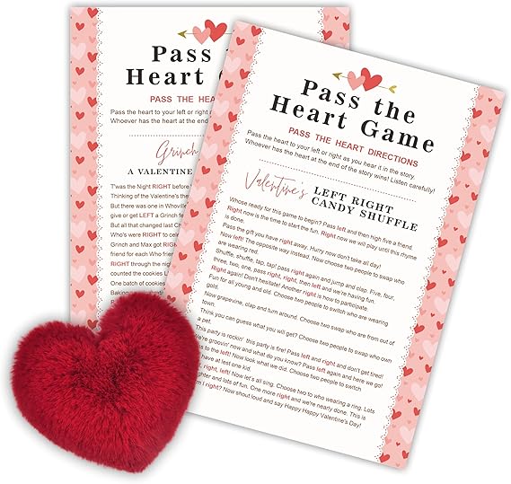 Amazon.com: NYCTUG Valentine's Day Pass The Heart Game, 2 Left Right ...