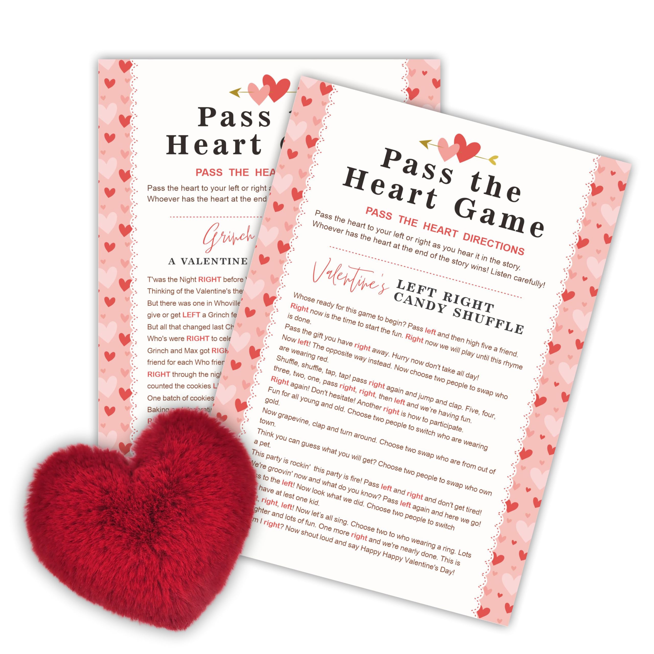 Amazon.com: NYCTUG Valentine's Day Pass The Heart Game, 2 Left Right ...