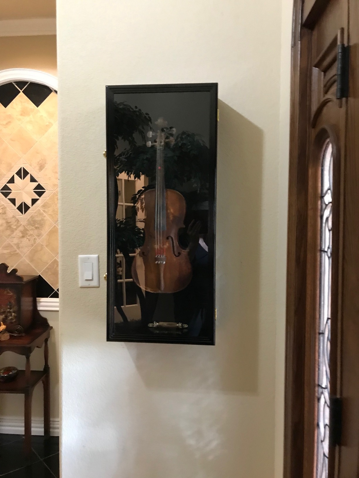 Amazon.com: Violin Display Case Cabinet Wall Rack w/UV Protection ...