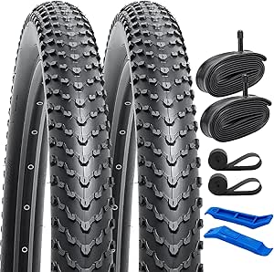 Amazon.com : YUNSCM 2-PCS 27.5" Bike Tires 27.5x2.40/60-584 and 27.5" Heavy Duty Bike Tubes with ...