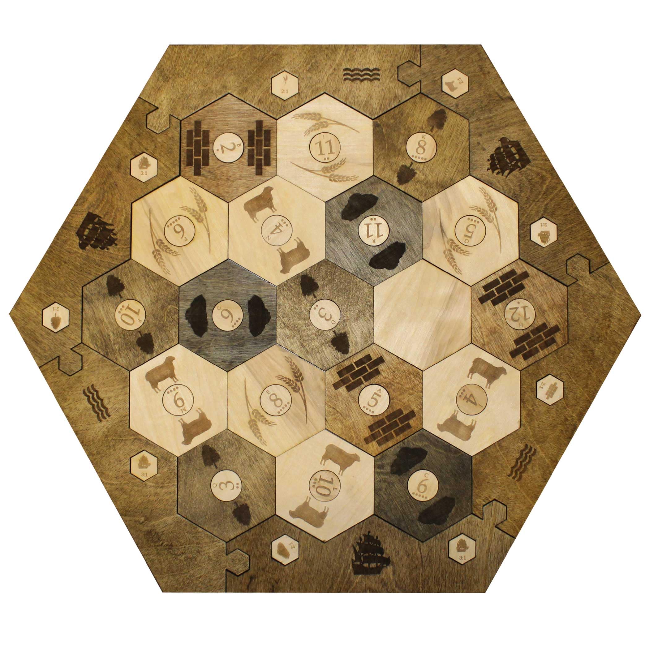 Amazon.com: Custom Wood Settler Game Board - 2-4 Players | Main Board ...