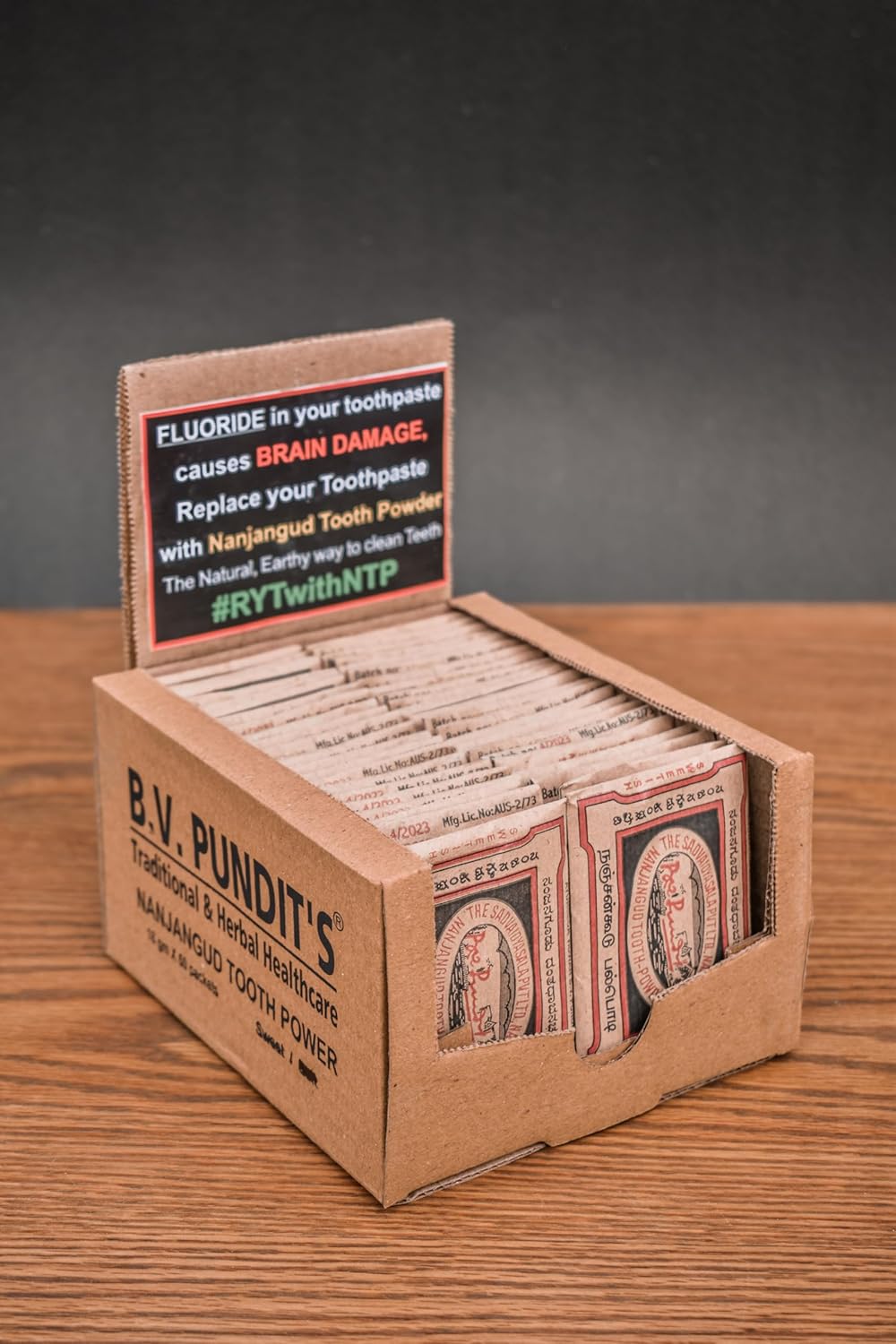 Buy B. V. PUNDIT'S NANJANGUD TOOTH POWDER Sweet 18g paper packing (pack ...