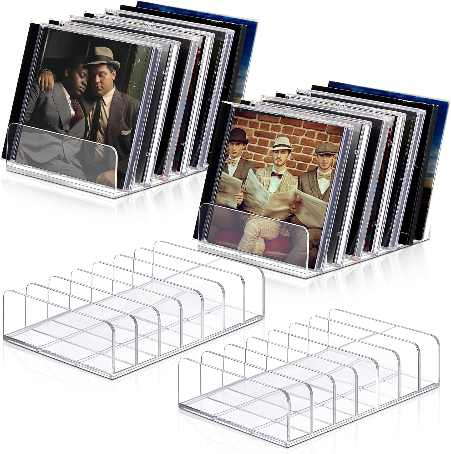 Amazon.com: Threehoney 4 Pack Clear Acrylic CD Holder, DVD/CD Storage ...