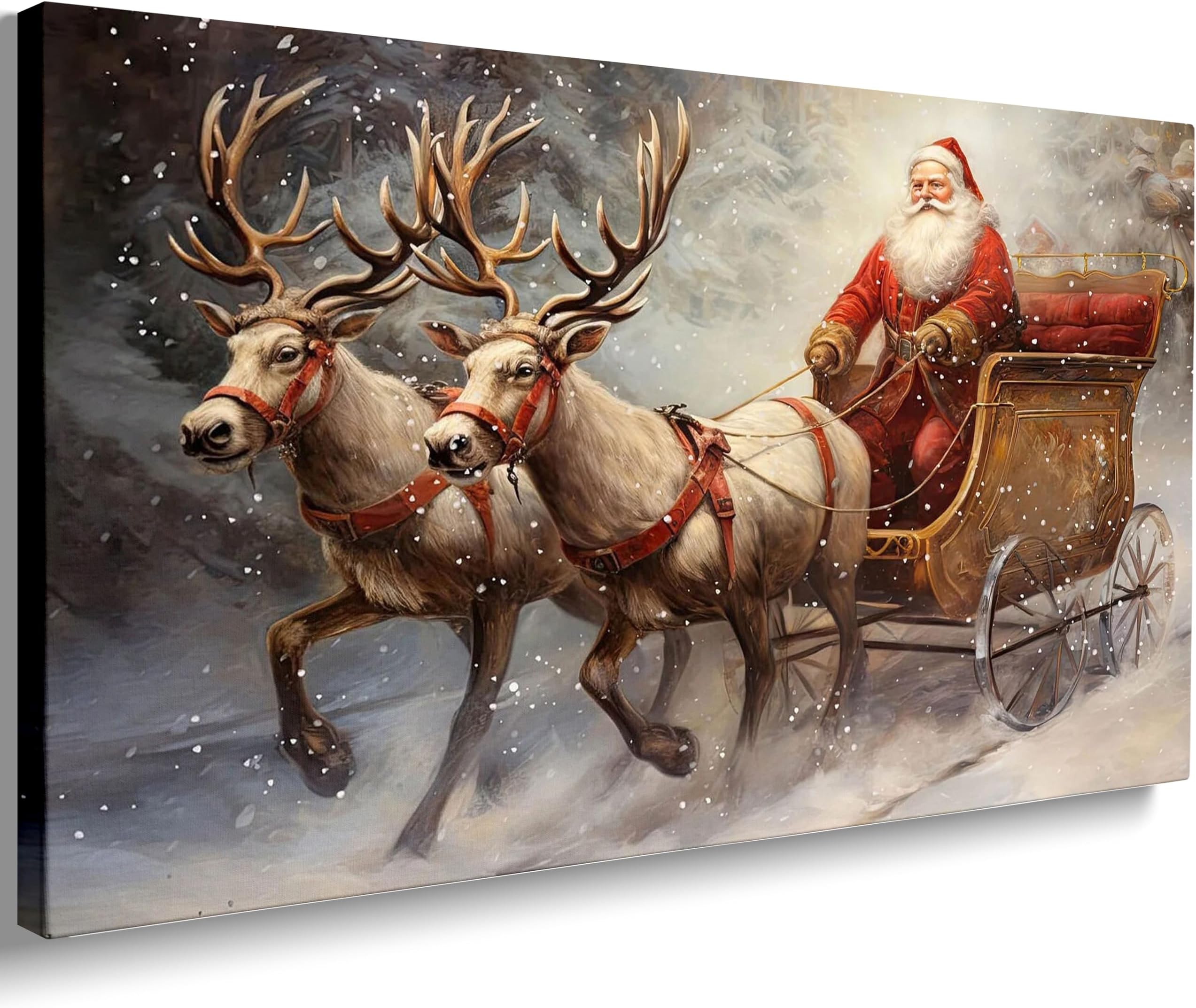 Amazon.com: ART.COM Wall Art Print Christmas Greeting - Santa and ...