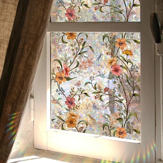 Amazon.com: 2 Sheets Stained Glass Window Film, Window Privacy Film ...