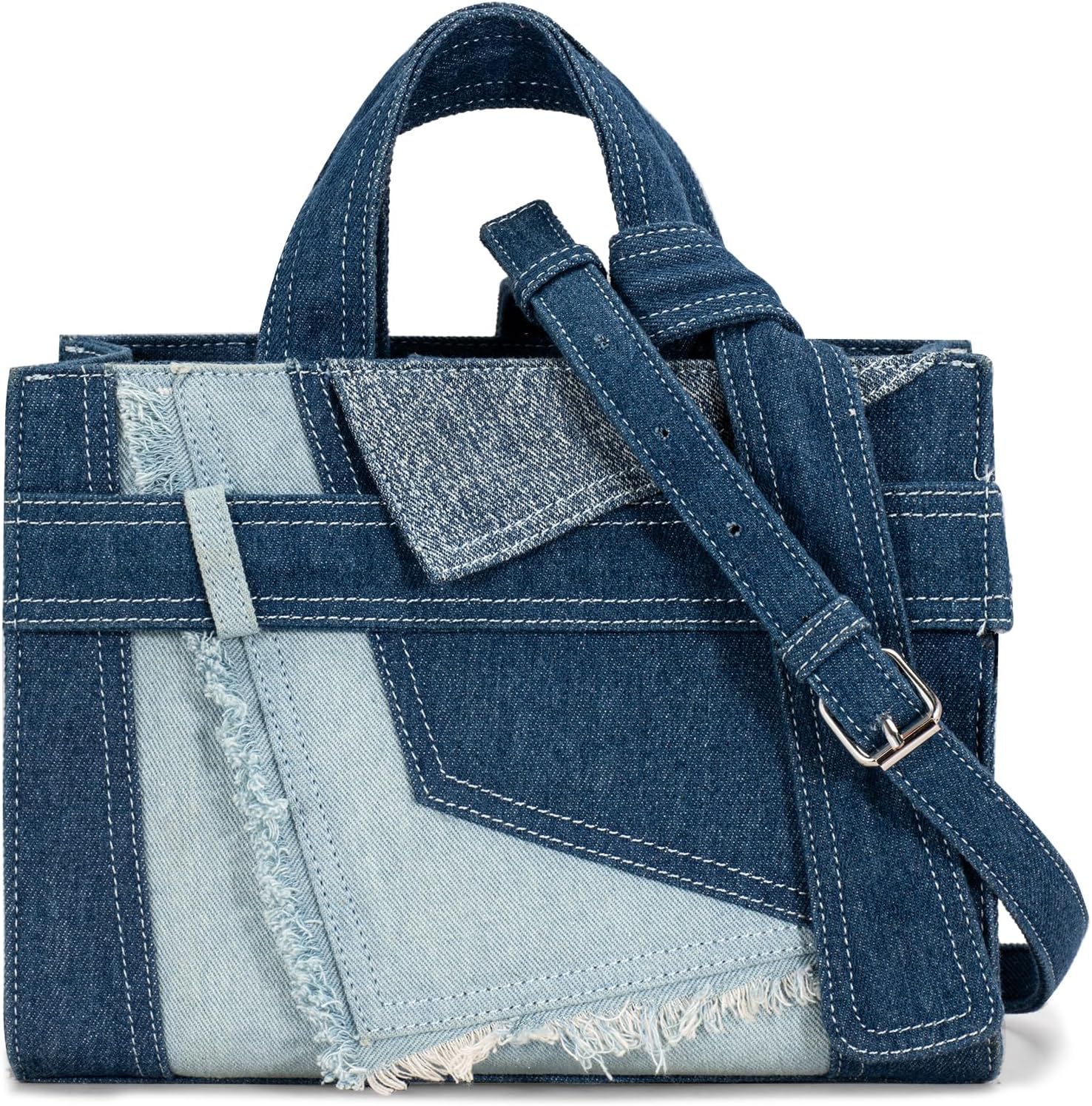 Amazon.com: Denim Purse for Women,Trendy Denim Tote Bag Cute Top-Handle ...