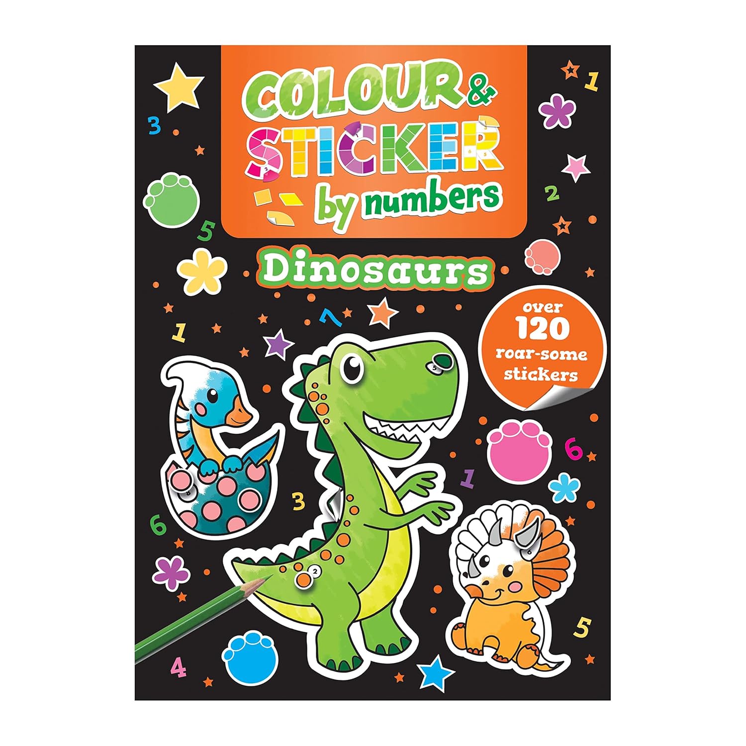 Colour and Sticker by Numbers Dinosaurs: 9781787728967: Amazon.com: Books