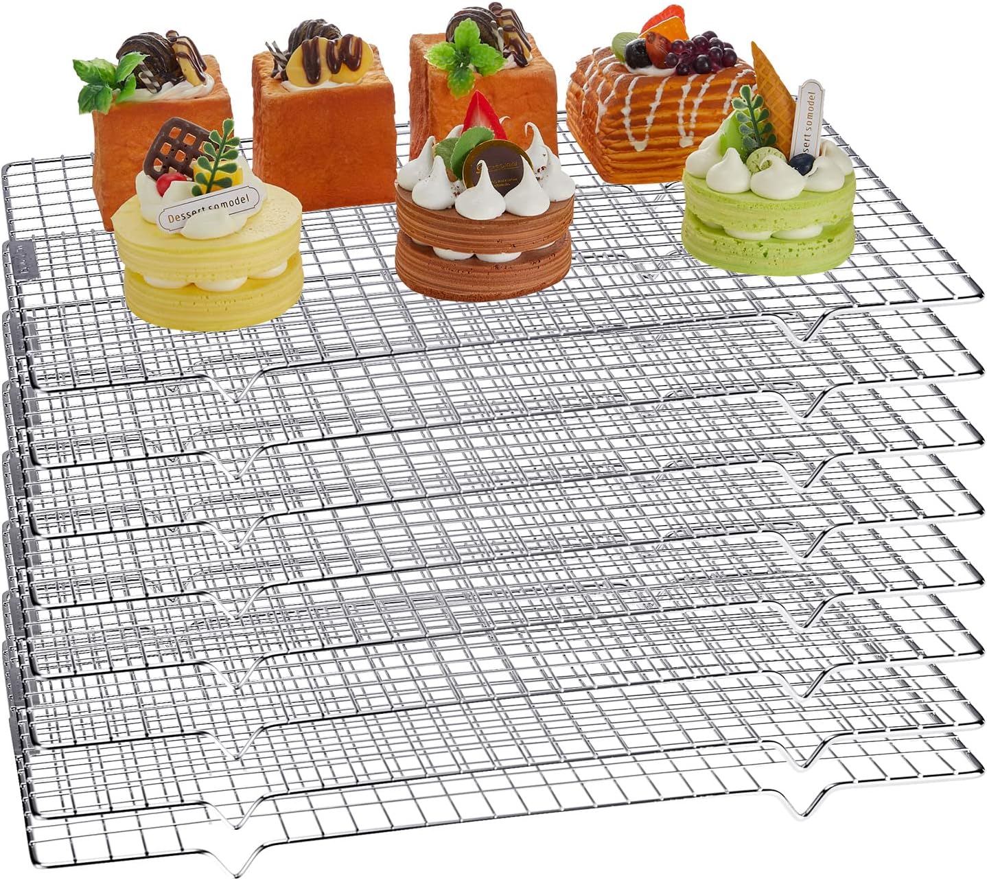 Amazon.com: meekoo 8 Pieces Cooling Rack for Baking Cookie Cooling Wire ...