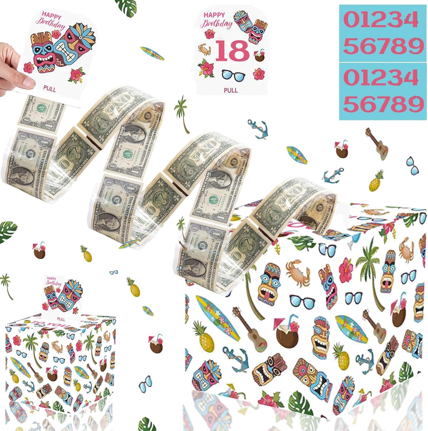 Amazon.com: Birthday Money Box for Cash Gift, Money Roll Gift Box for ...