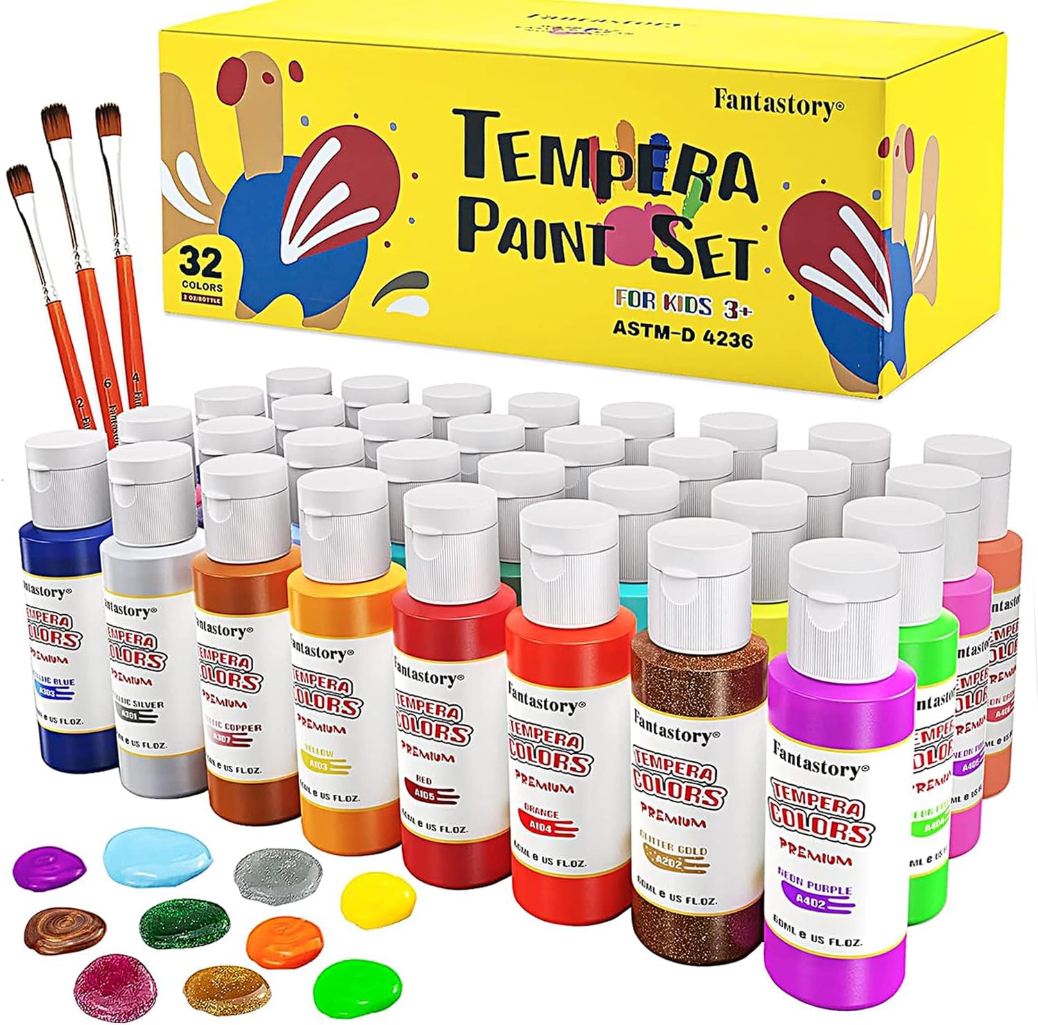 Prang Ready-to-Use Tempera Paint, 16-Oz., 12-Pack of Assorted Colors ...