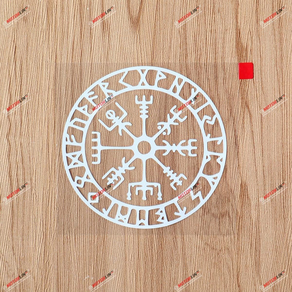 Amazon.com - 6'' White Vegvisir Viking Runic Compass Decal Sticker ...