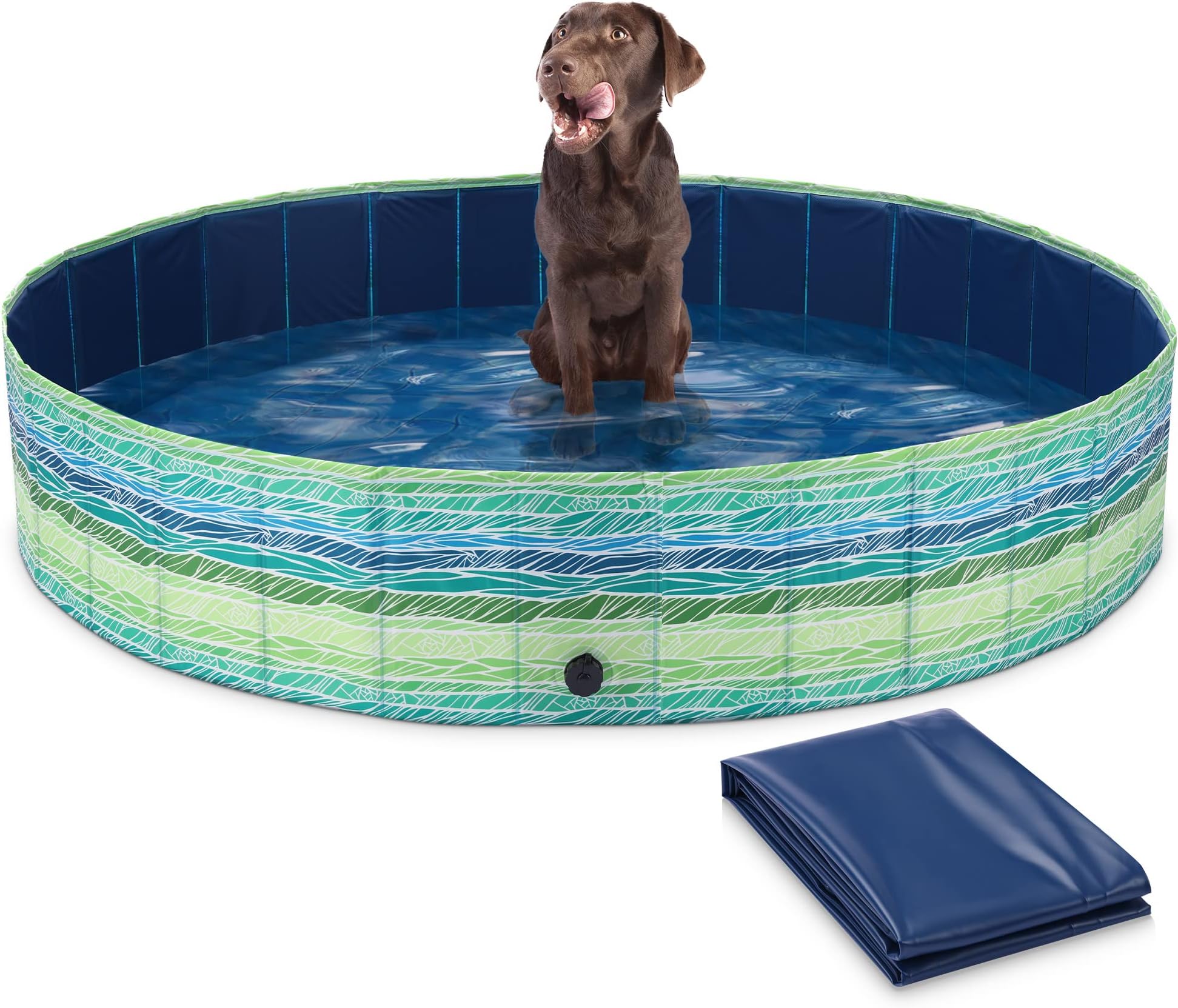 Navaris Dog Pool with Print - 160 cm Paddling Pool for Dogs - Extra ...