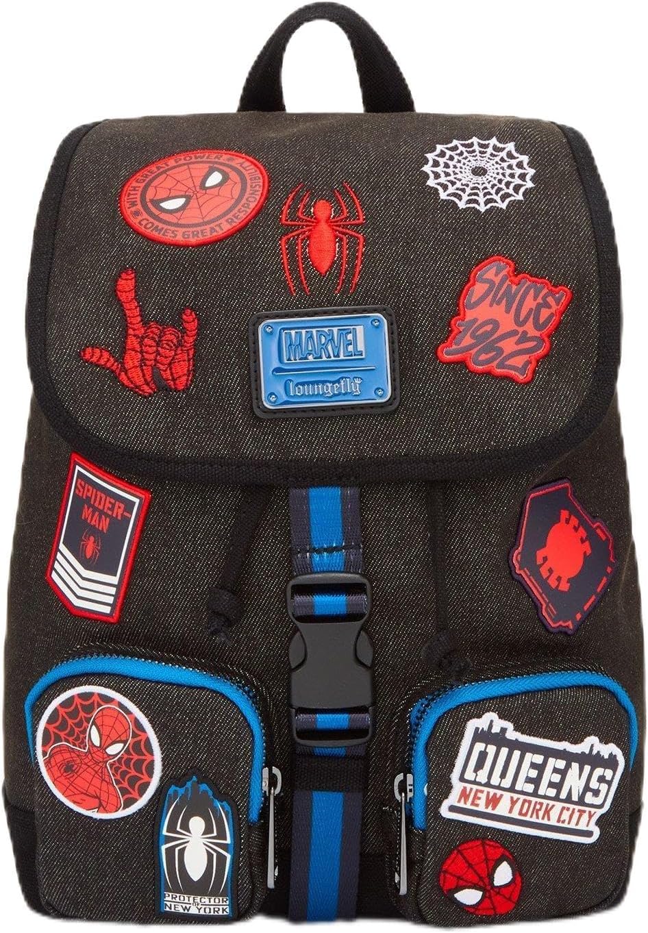 Amazon.com: Loungefly Marvel Spider-Man Icons Patches Mini Backpack ...