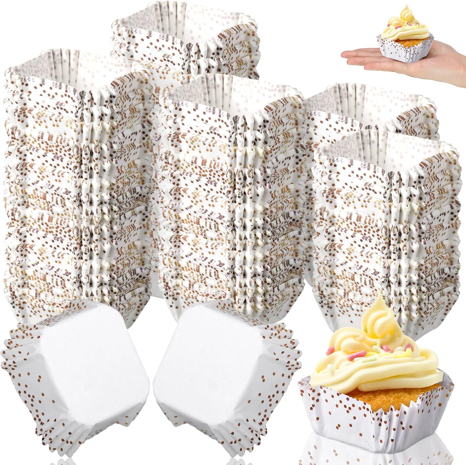 Amazon.com: Tanlade 350 Pcs Square Mini Cupcake Liners Disposable ...